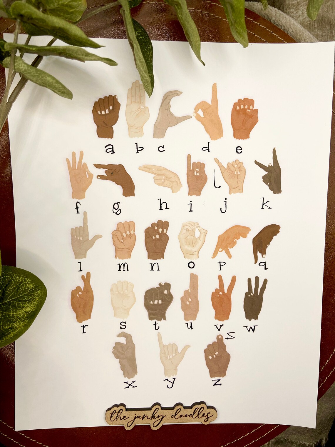 American Sign Language Multi Cultural Alphabet Wall Art ASL | Etsy