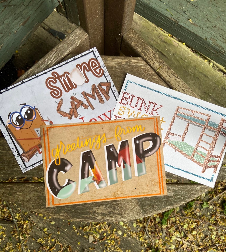 Hello From Camp Pre-stamped Postcards Sleepaway Camp - Etsy