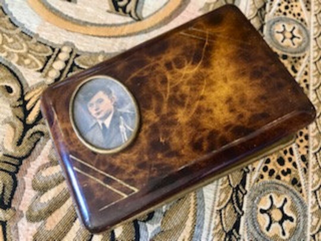 French Vintage Cigarette / Card Case Faux Tortoise Shell Military ...