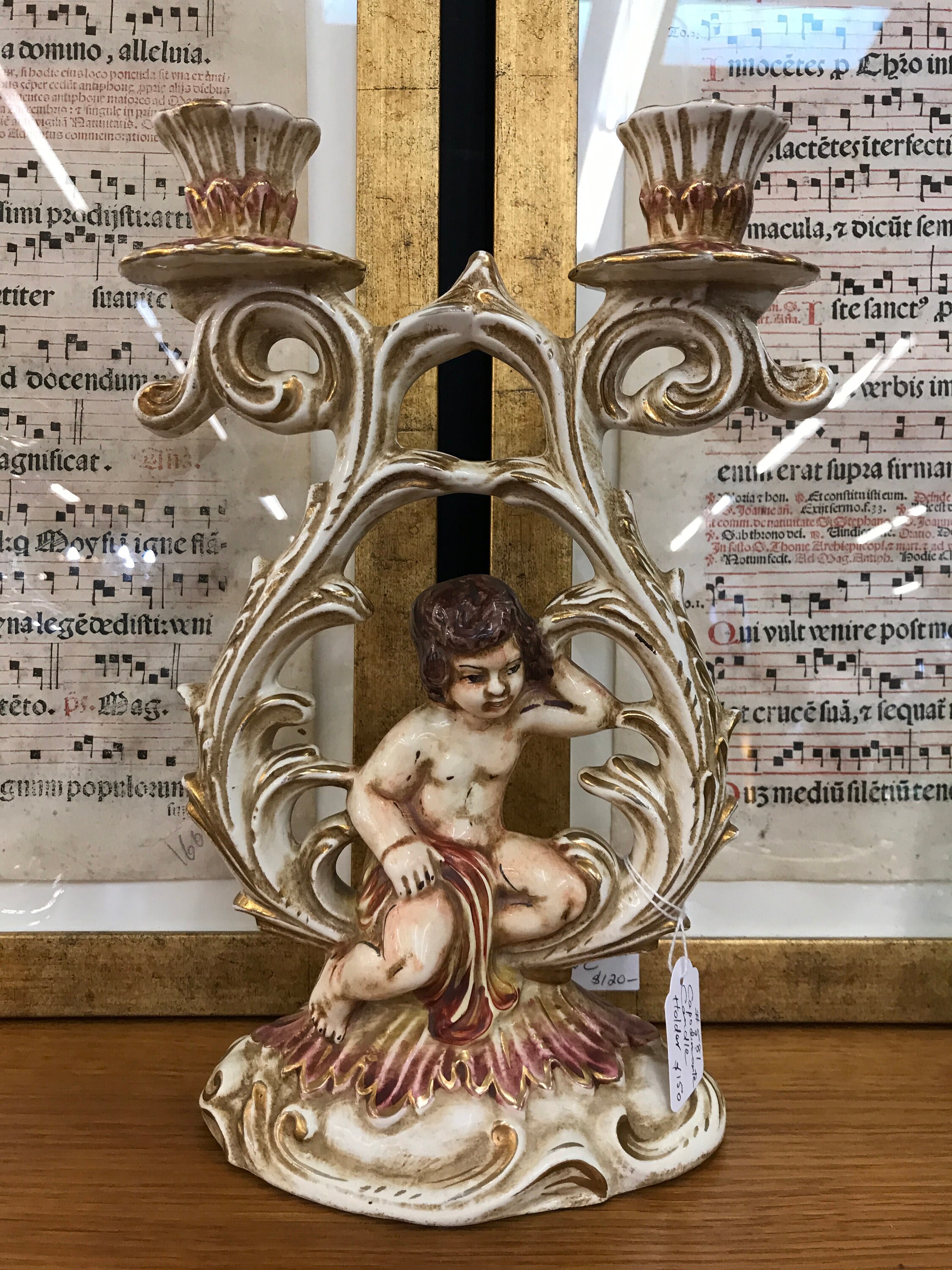 Vintage Capodimonte Candle Holder Candelabra Putti Insert - Etsy