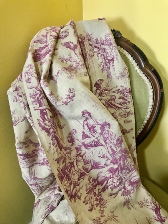 Antique French Toile De Jouy Panel Provincial 19th Century - Etsy