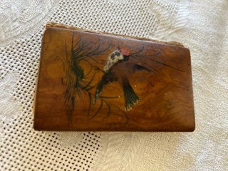 An Antique French Needle Case Hand Painted Bird on Wood - Etsy