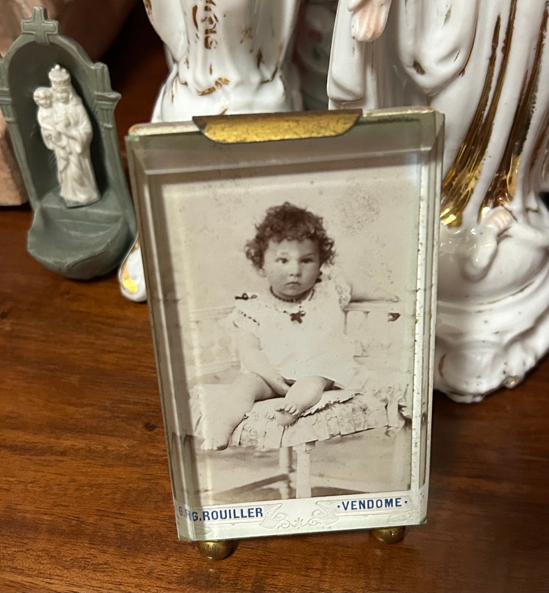 Antique French Photo Frame Bevilled Glass and Gilt Metal Easel - Etsy