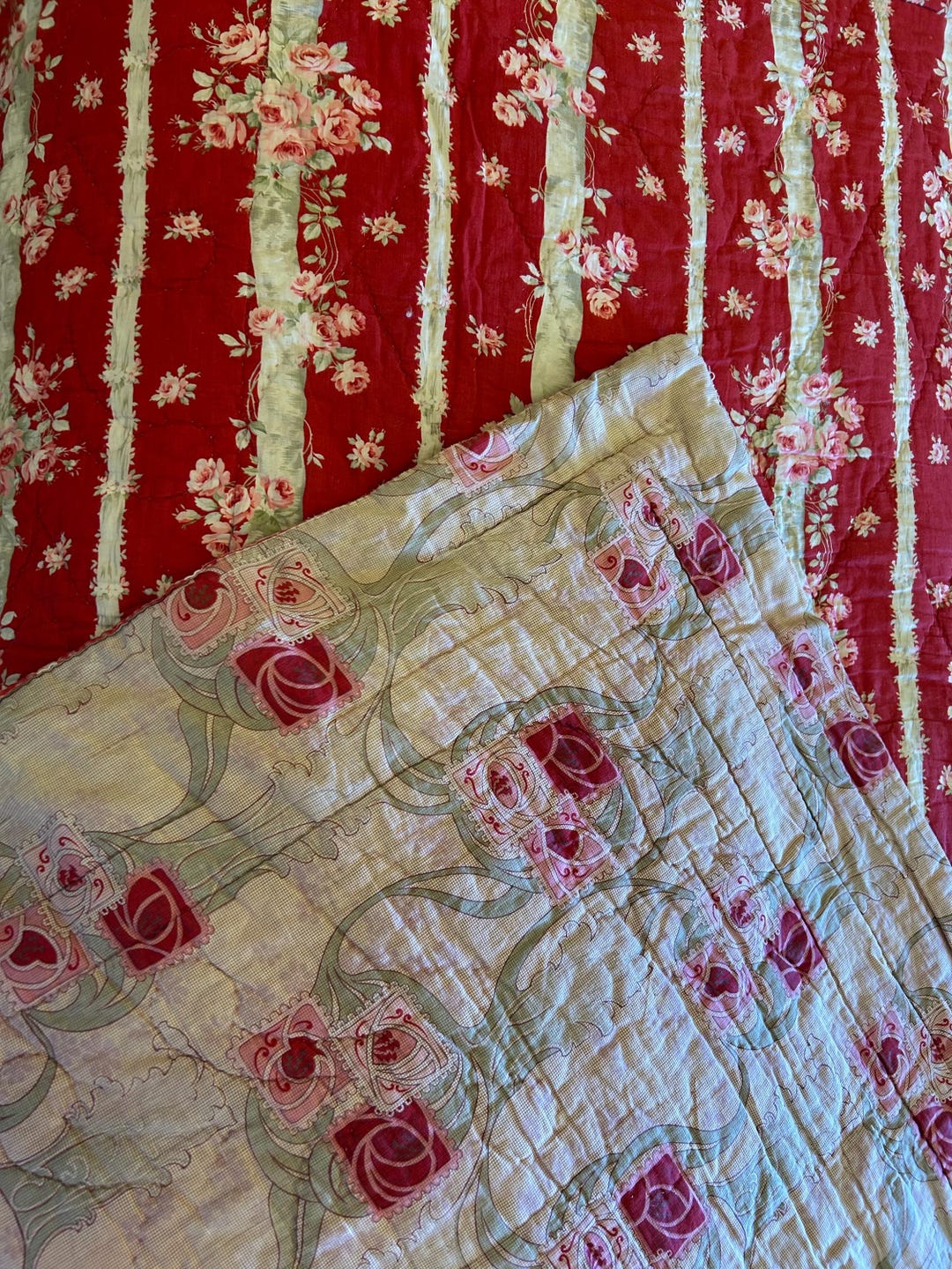 LARGE Antique French Provençal Quilt Boutis Handmade 1910 - Etsy
