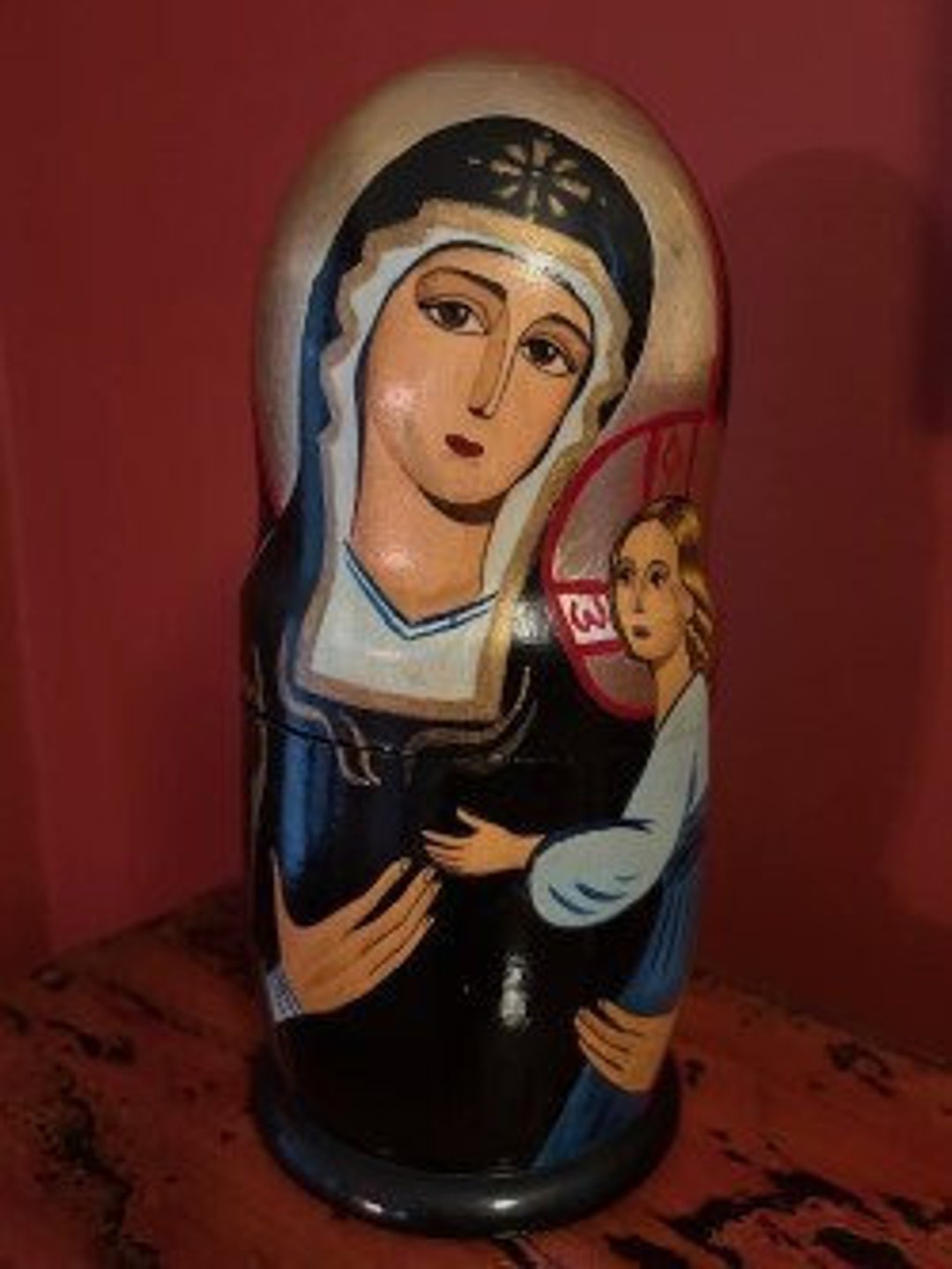 Vintage Russian Nesting Dolls Madonna and Child Religious Icon - Etsy