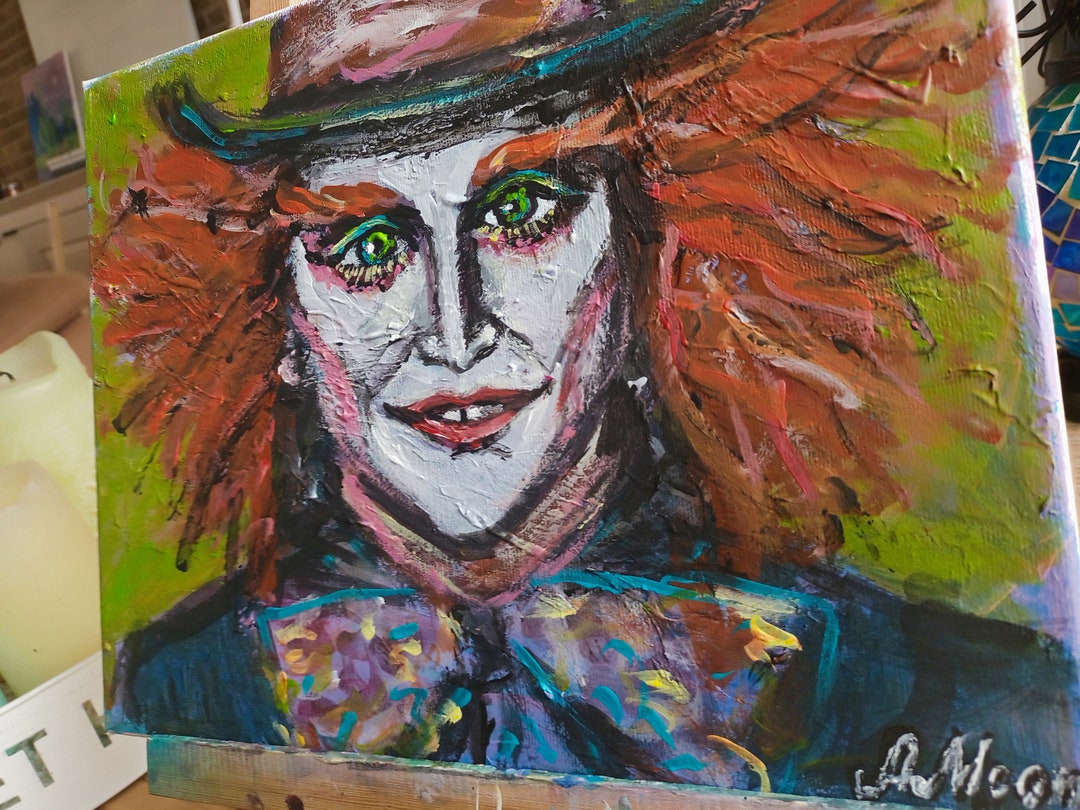 Alice in Wonderland Mad Hatter Painting, Mad Hatter Creative Wall Art ...
