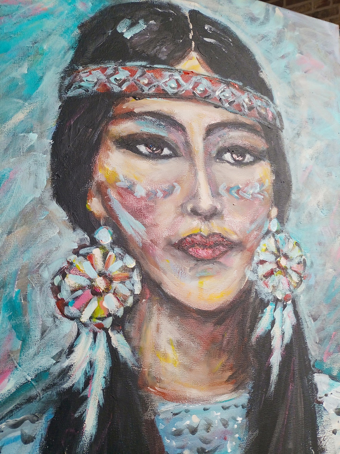 Native American Woman Painting, Native American Art, Indian Wall art ...