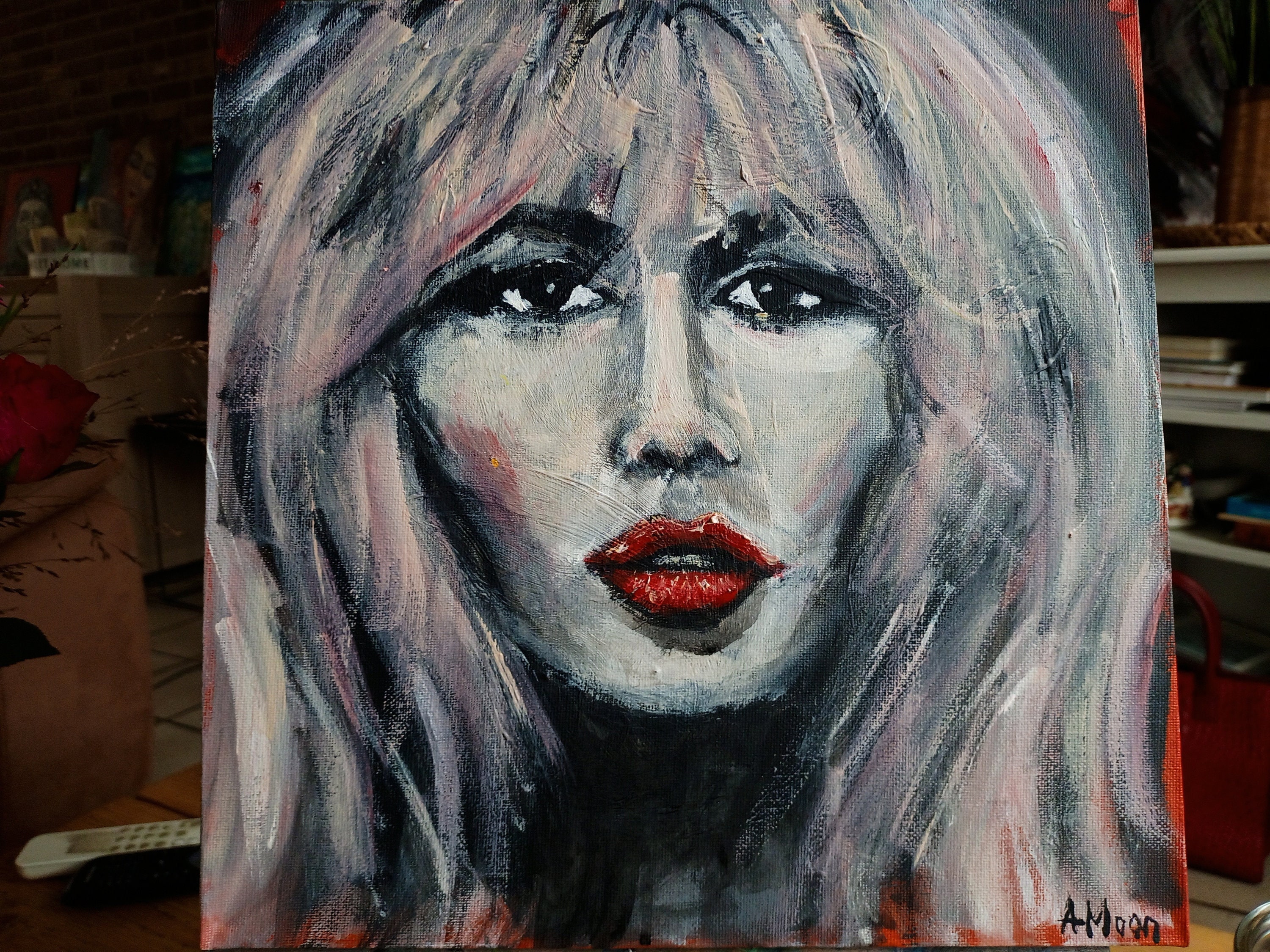 Jamie Lee Curtis Painting Art Canvas the Actress and Model Brigitte ...