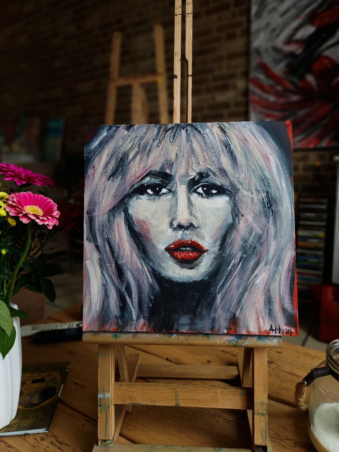 Jamie Lee Curtis Painting Art Canvas the Actress and Model Brigitte ...