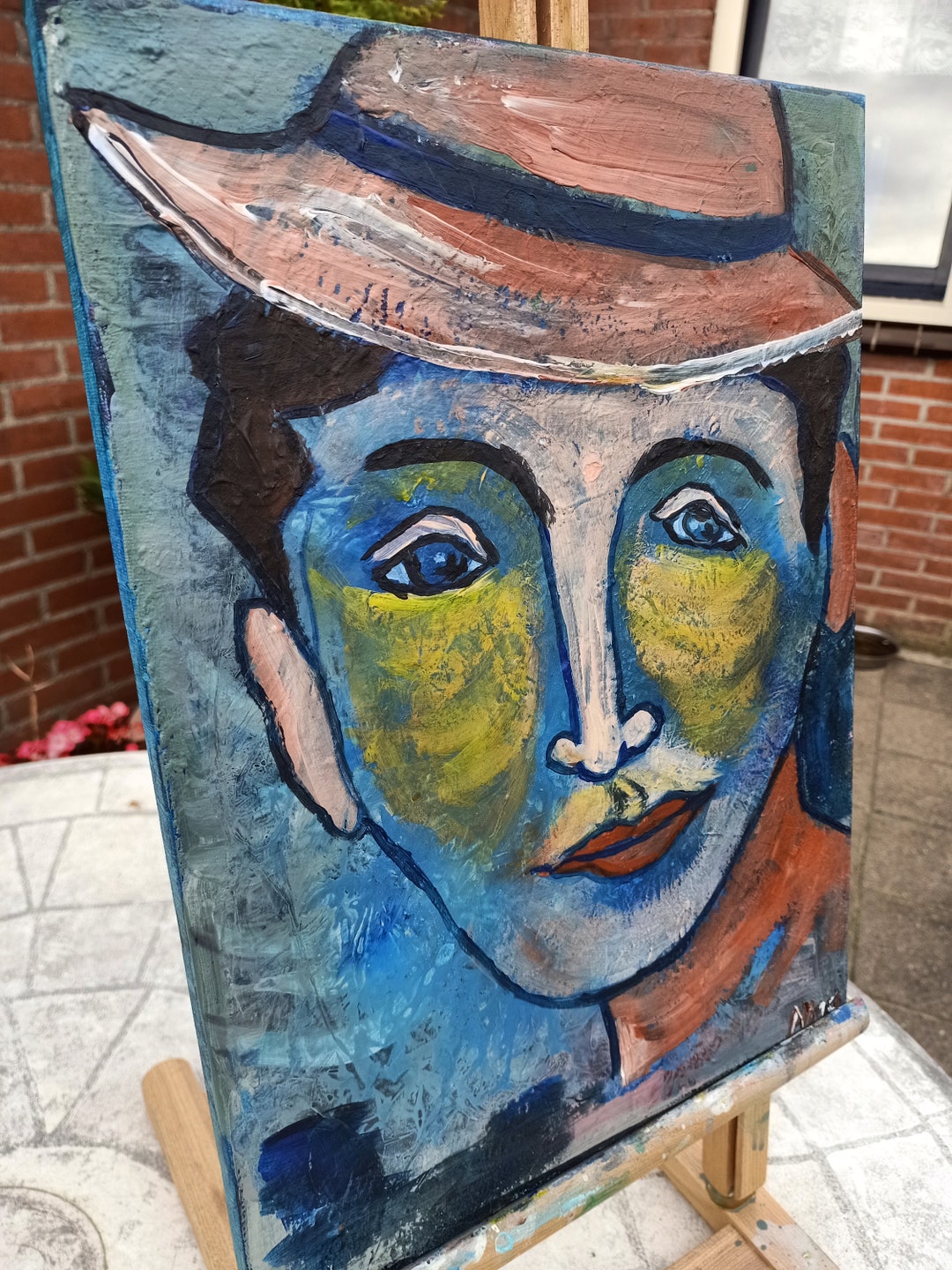 Stranger With Hat Portrait Ameliamoonart Original Artwork Modern Art ...