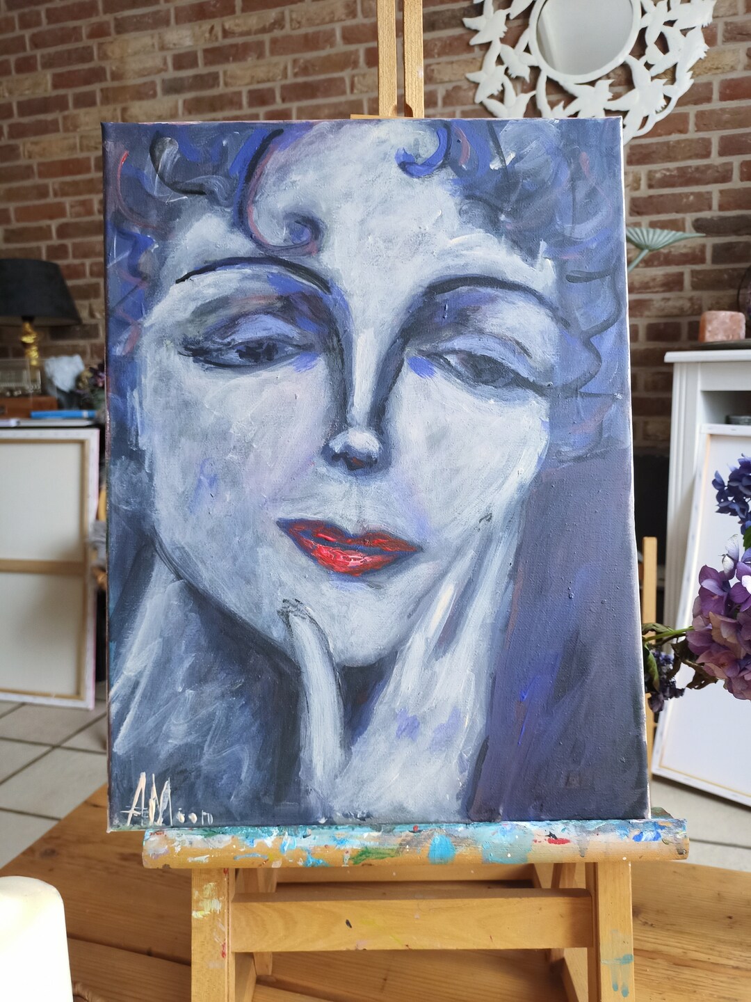 Edith Piaf Portrait, French Singer Painting, Paris Painting, Love ART ...