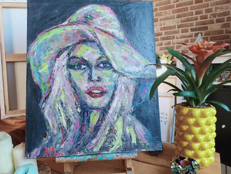 Brigitte Bardot Painting Art Canvas the Actress and Model Brigitte ...