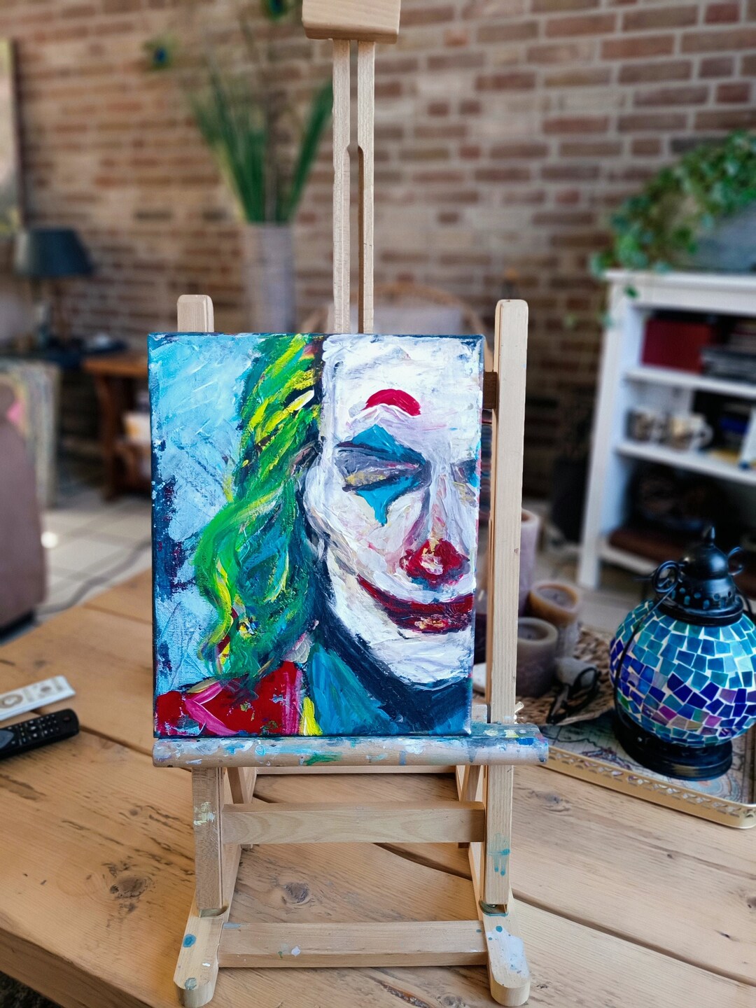 Joker Abstract Portrait Painting, A Movie and Comic Book Hero, Wall ...