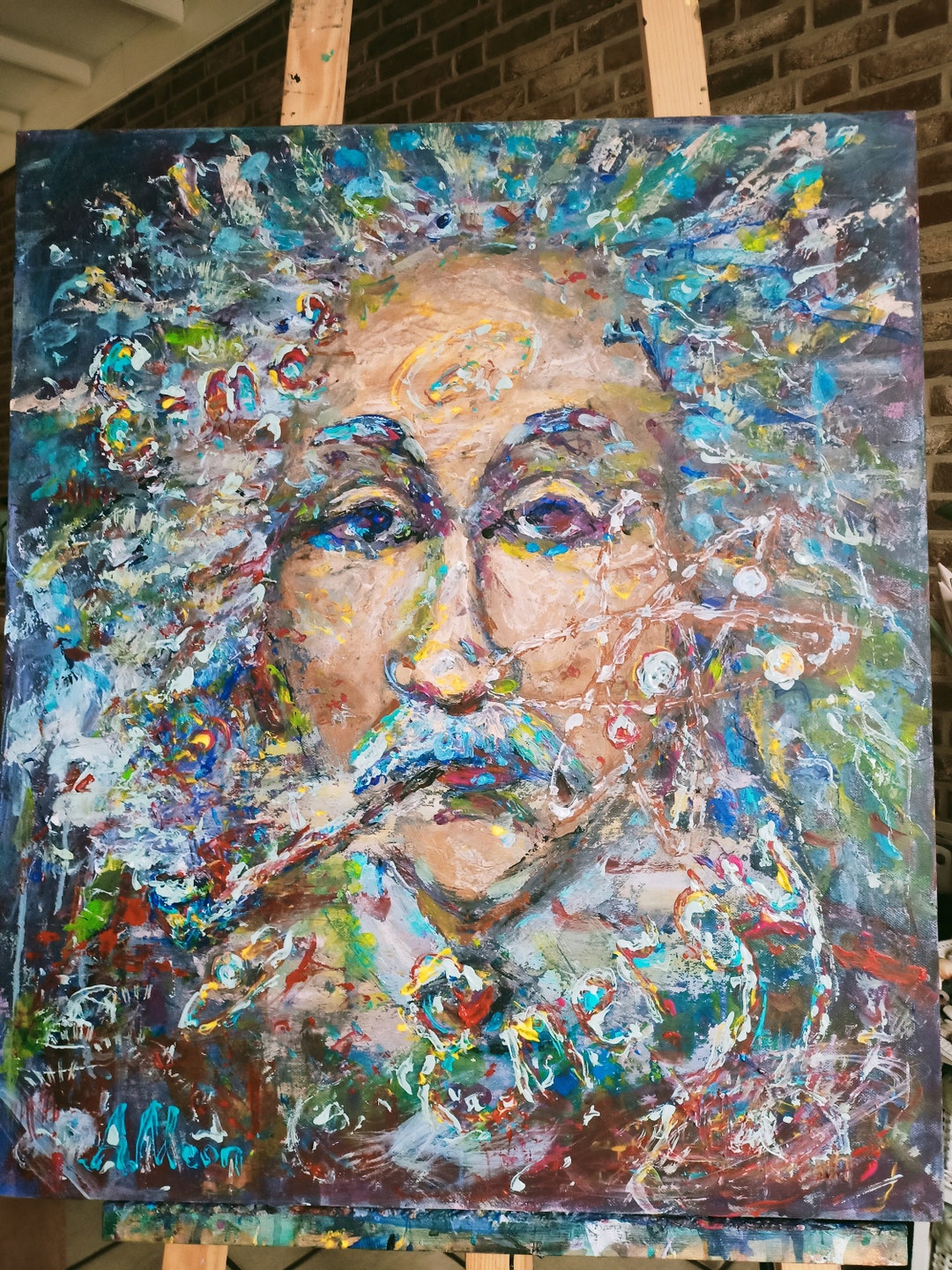 Albert Einstein Painting Ameliamoonart , Original Artwork, the Iconic ...