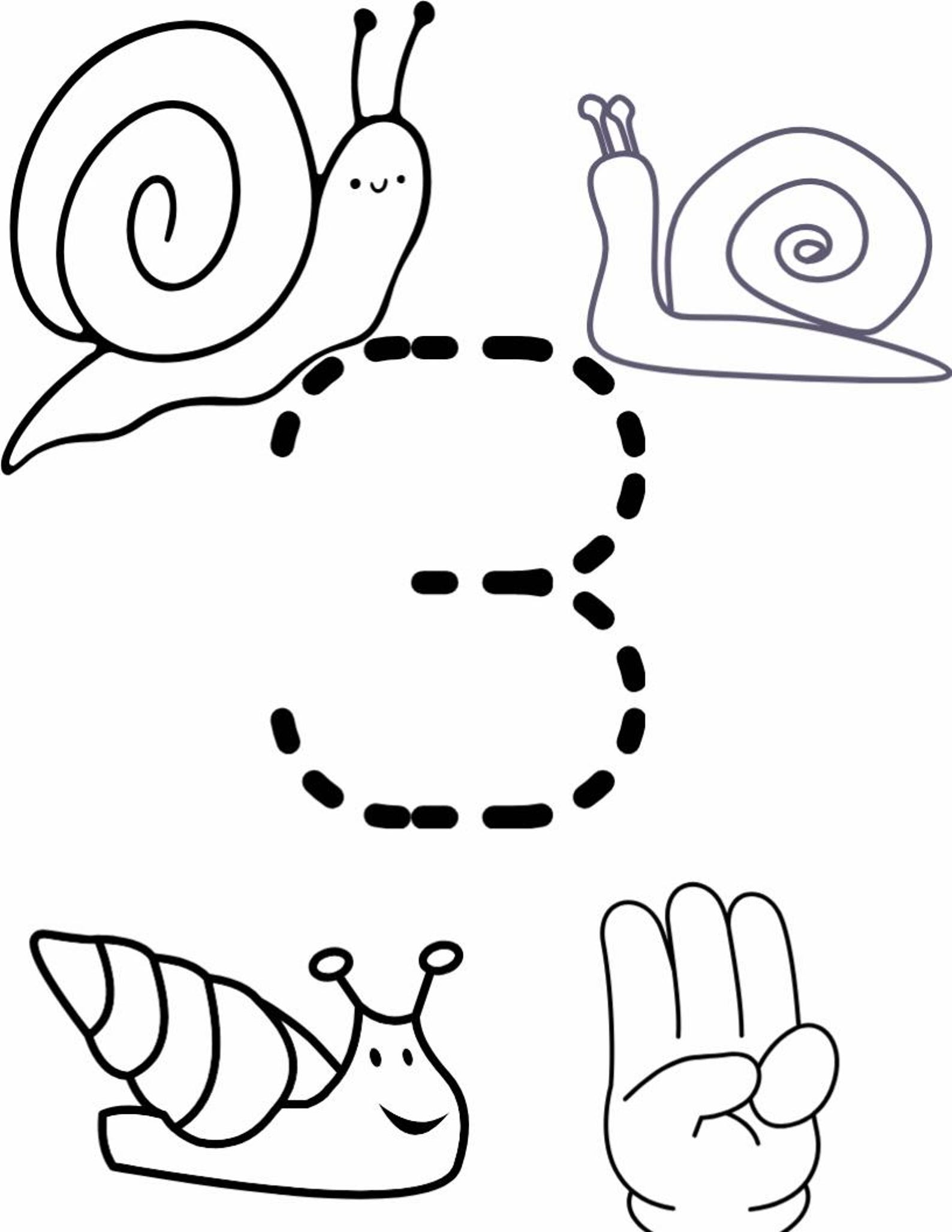 Number Three Coloring Page - Etsy