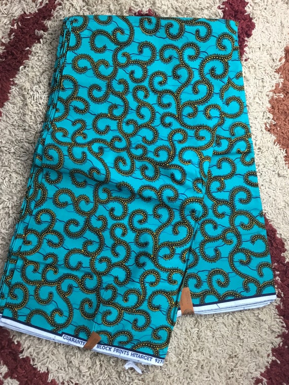 Teal color African Fabric/African print/African fabric by the | Etsy
