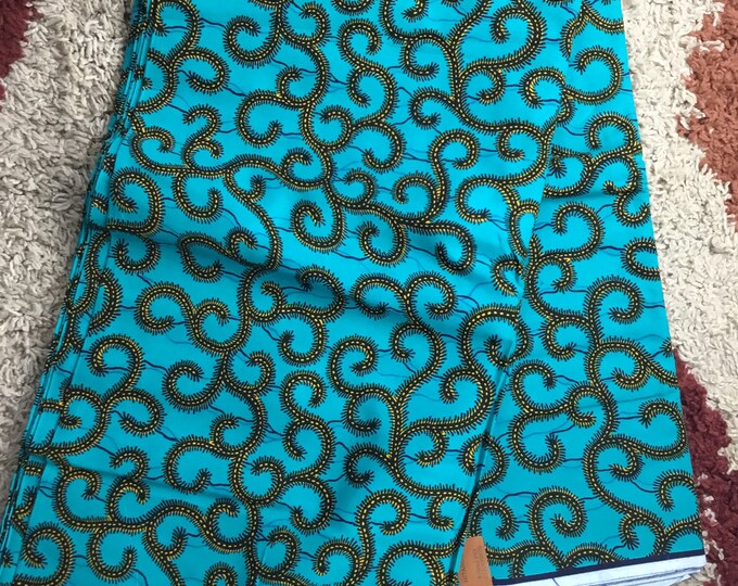 Teal Color African Fabric/african Print/african Fabric by the - Etsy
