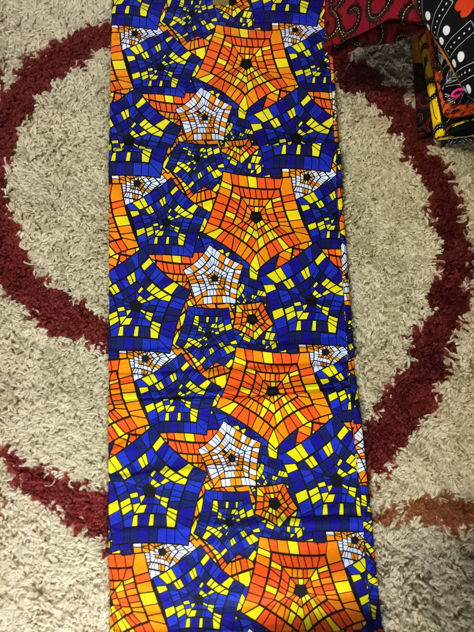 Orange and Blue African Fabric/african Prints/ Ankara Fabric/ African ...