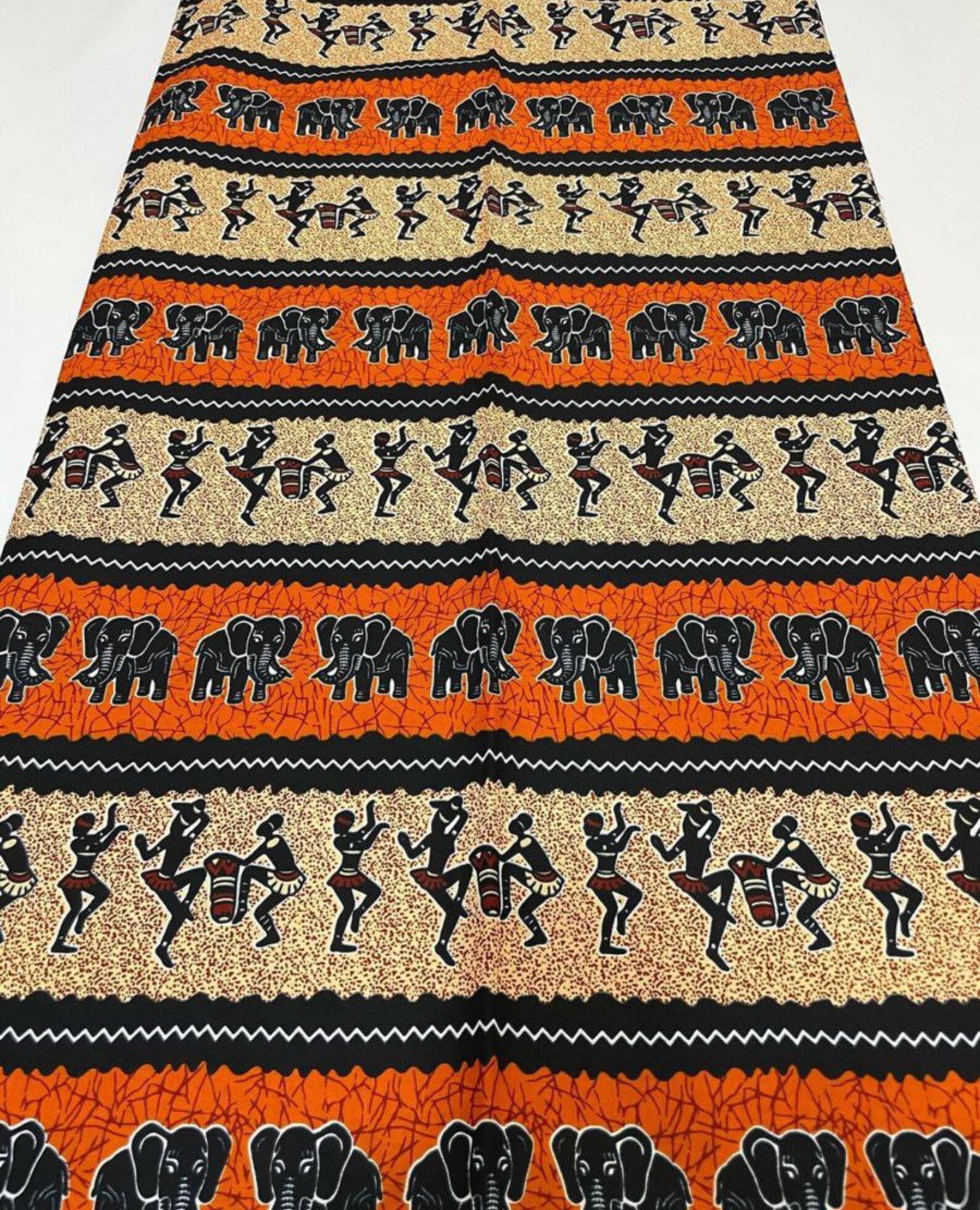 Orange African Fabric/African prints/ Ankara fabric/ Wax | Etsy