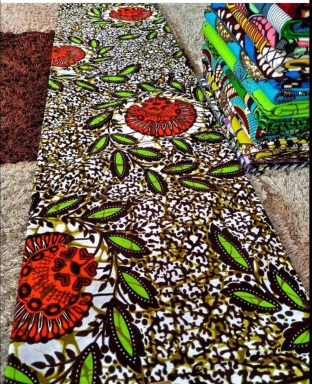Green and Black African Fabric/african Prints/ Ankara Fabric/ African ...