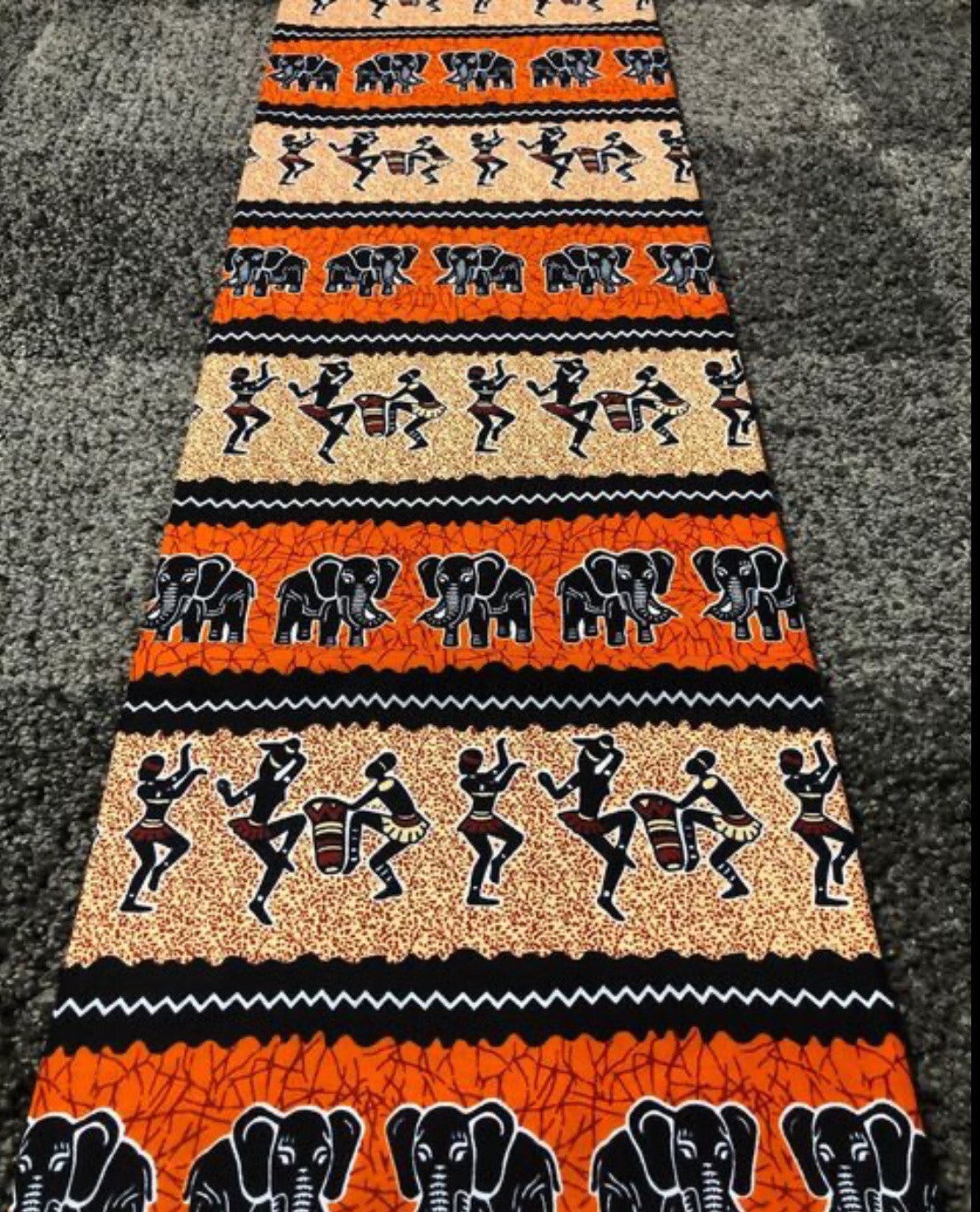 Orange African Fabric/African prints/ Ankara fabric/ Wax | Etsy