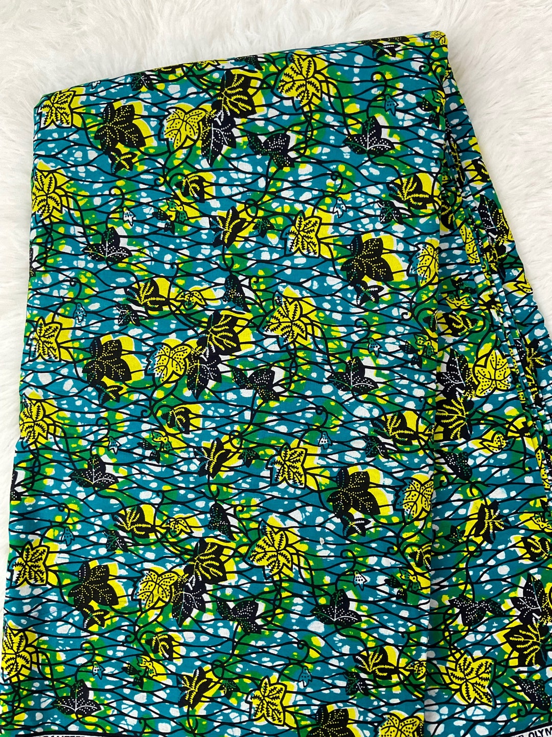 Green African Fabric/african Prints/ Ankara Fabric/ African Fabric by ...