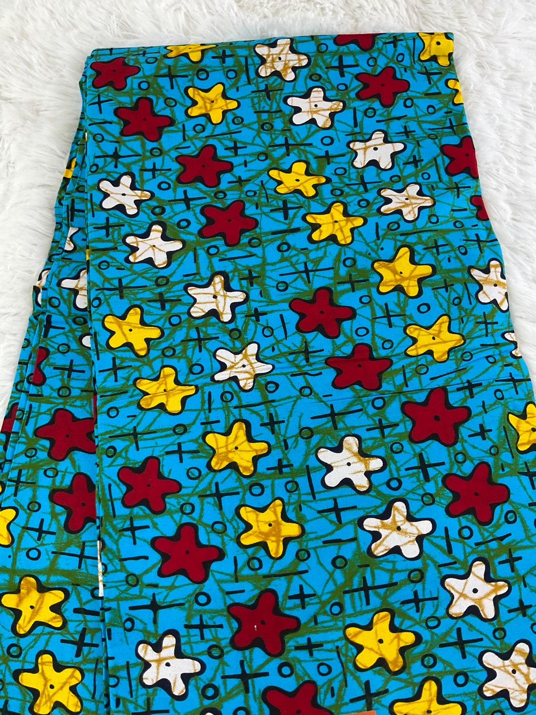 Blue African Fabric/african Prints/ Ankara Fabric/ Wax Print/ African ...