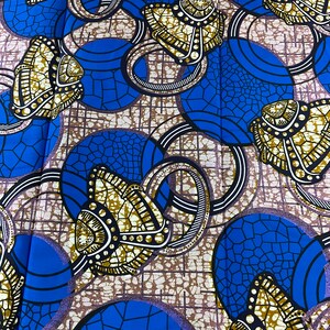 Blue African Fabric/african Prints/ Ankara Fabric/ African Wax/ Burning ...