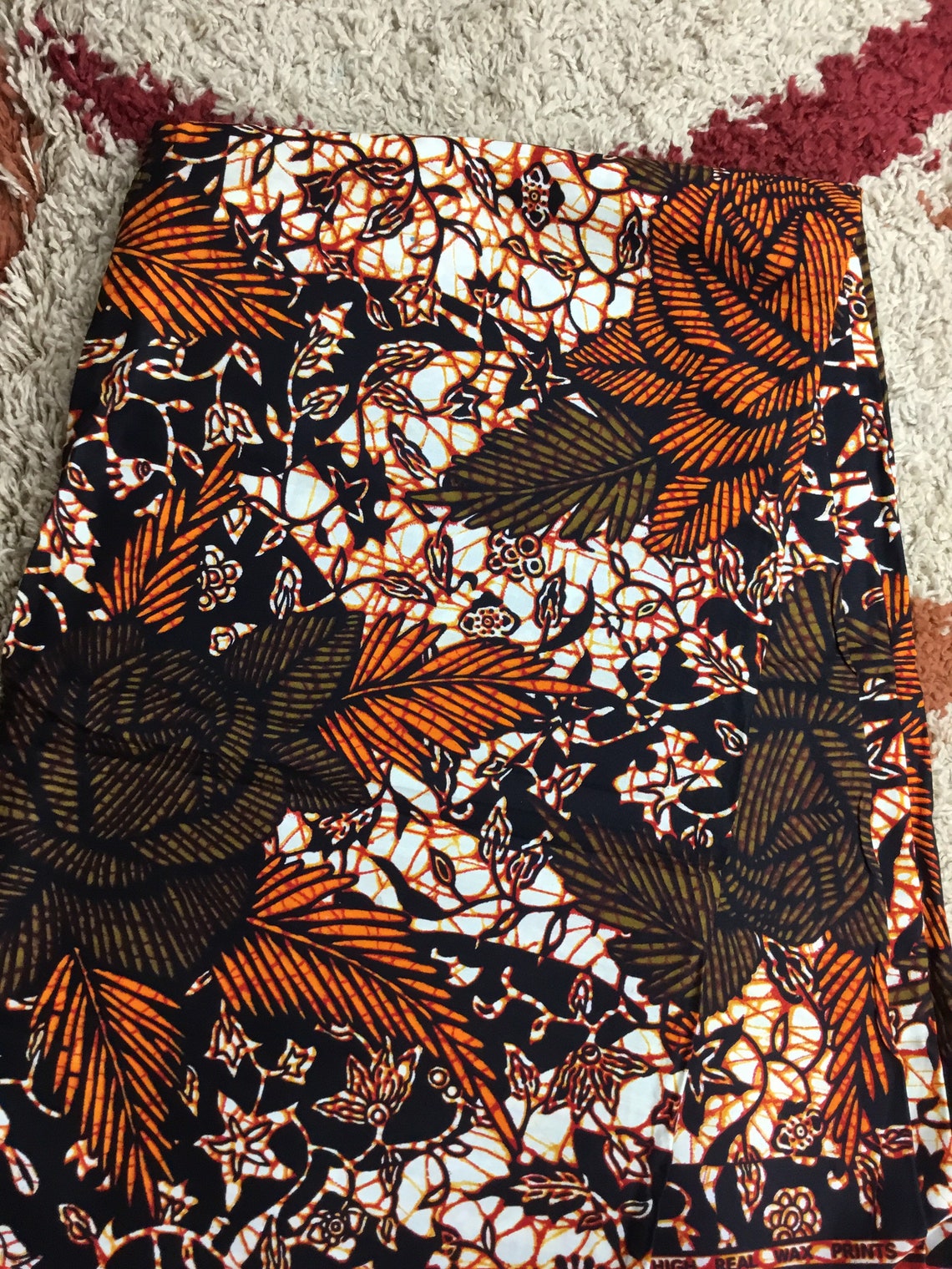 Orange African Fabric/african Prints/ Ankara Fabric/ Wax - Etsy