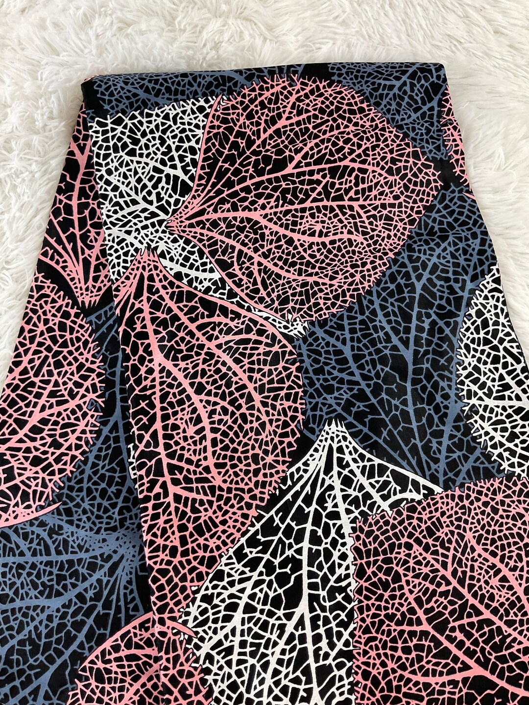 African Fabric/african Prints/ankara Fabric/rose Pink and Black Fabric ...