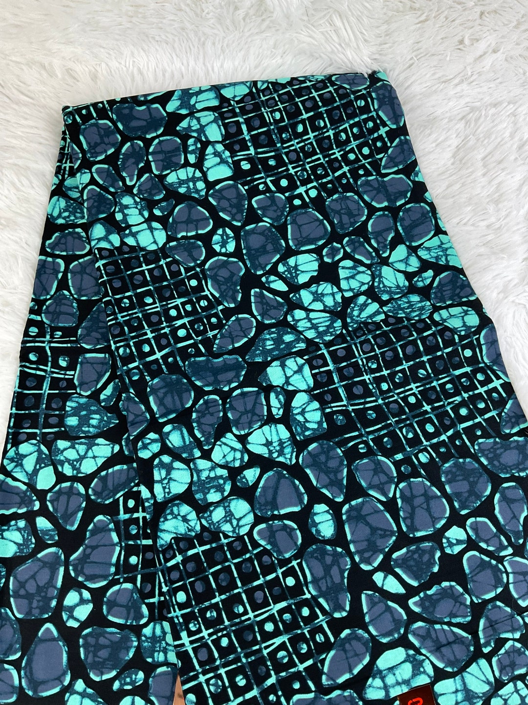 Teal Color African Fabric/african Print/african Fabric by the Yard ...