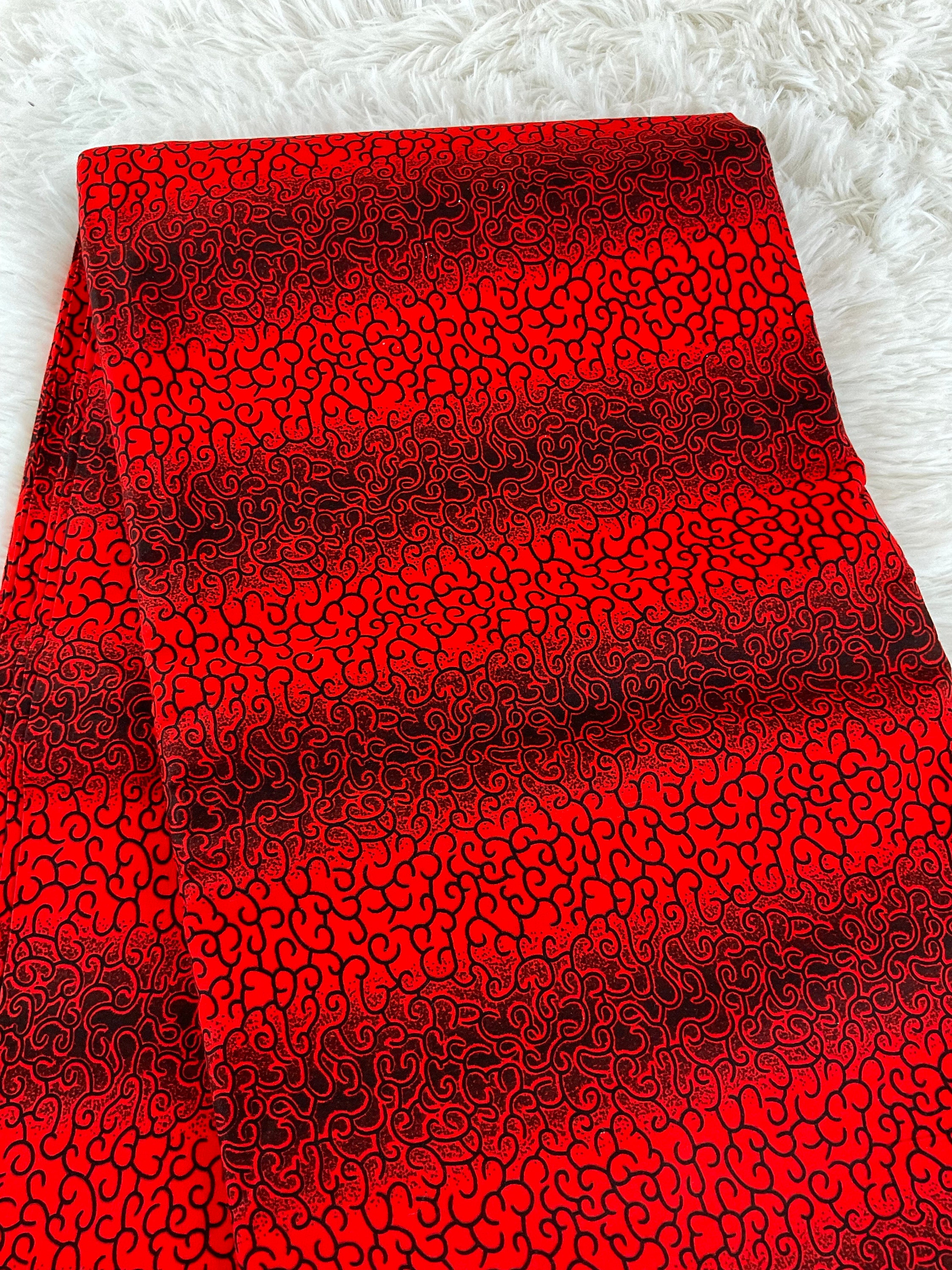African Fabric/ African Print Fabric/african Wax Fabric/ankara-red and ...
