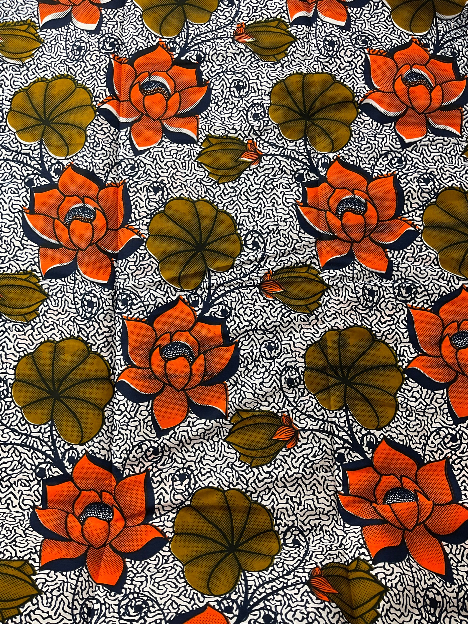 Cream and Orange African Fabric/african Prints/ Ankara Fabric/ - Etsy