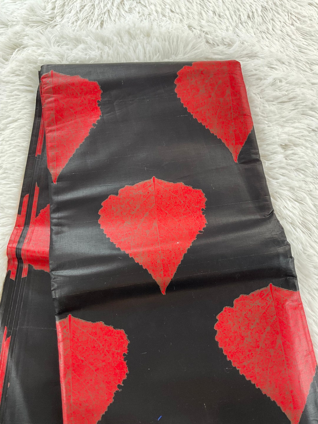 Black and Red African Fabric/african Print/ Wax Print/ African Headwrap ...