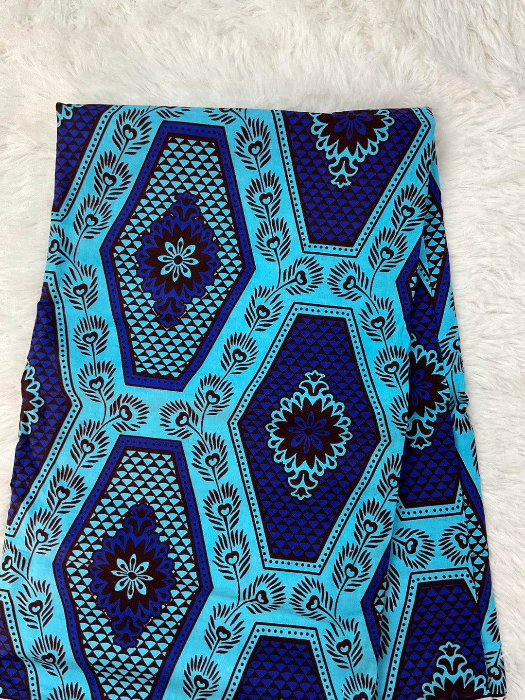 Blue African Fabric/african Prints/ Ankara Fabric/african Fabric per ...