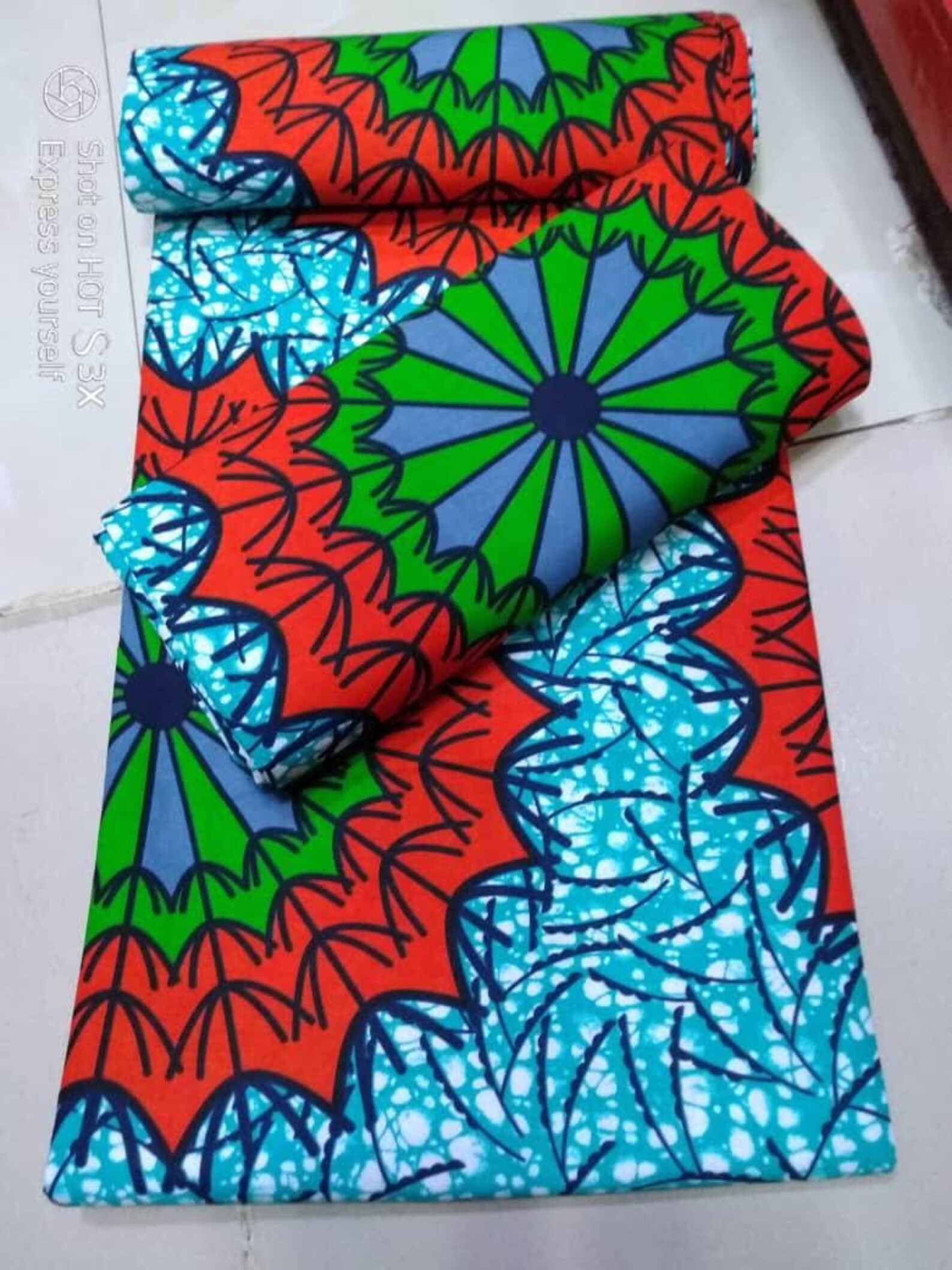 Orange and Teal African Fabric/african Prints/ Ankara Fabric/ | Etsy