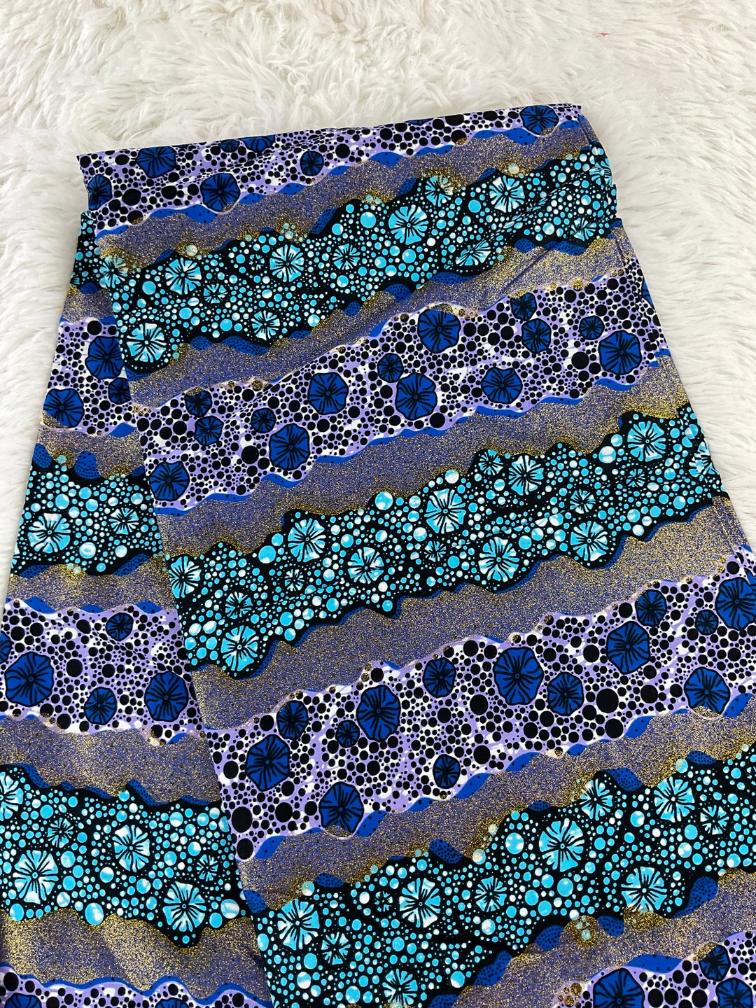 Blue African Fabric/african Prints/ Ankara Fabric/ Wax Print/ African ...