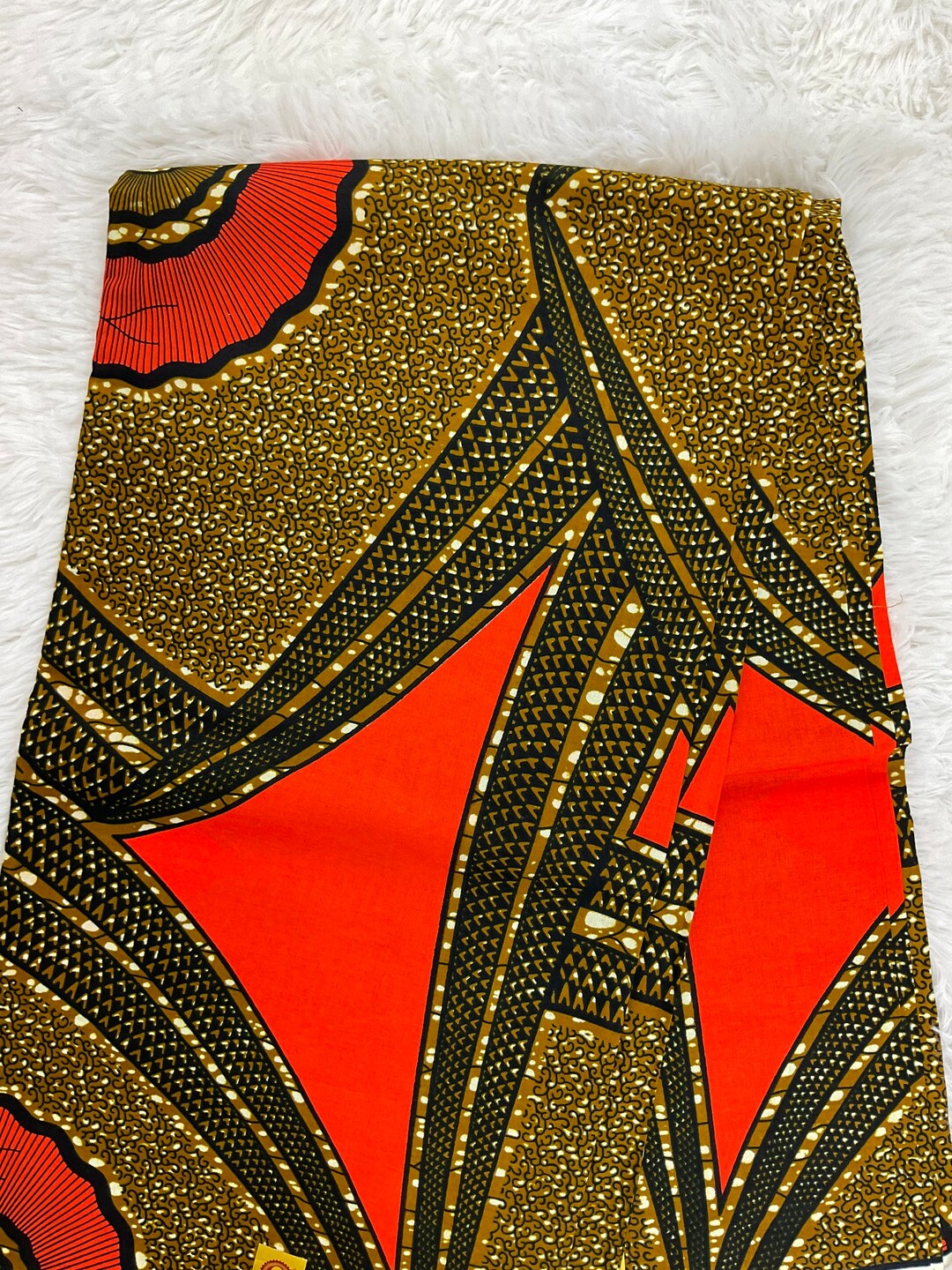 African Fabric/african Print Fabric/ankara-orange and Marigold Geo ...