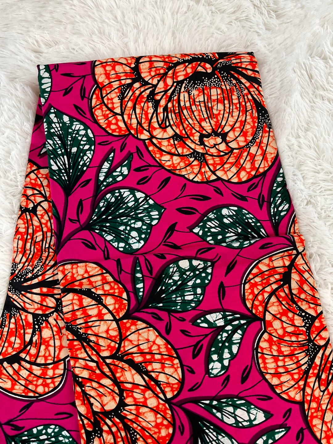 African Fabric/african Print/ankara/pink African Fabric/ankara by the ...