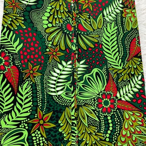 African Fabric/african Prints/ Ankara -GREENAND RED FLORAL Fabric ...