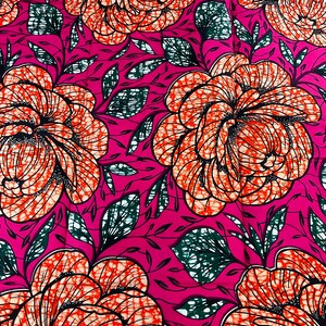 African Fabric/african Print/ankara/pink African Fabric/ankara by the ...