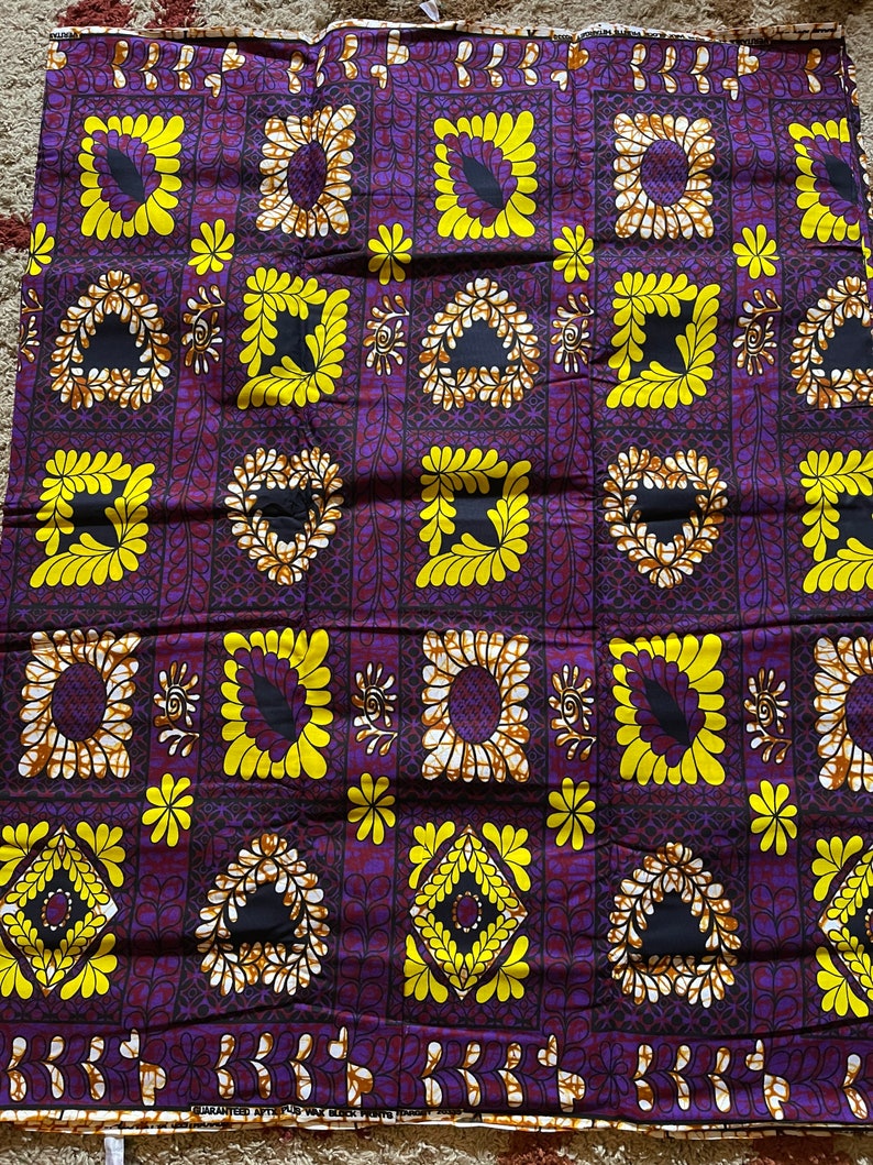Purple and Yellow African Fabric/african Prints/ Ankara - Etsy