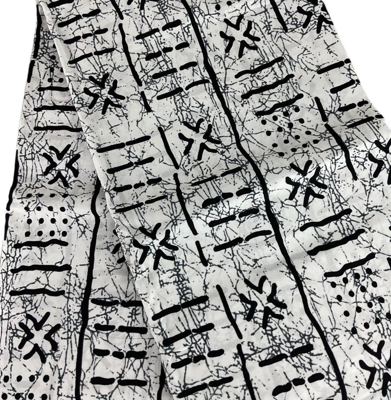 White Black Tribal African Fabric/ankara Fabric per Yard/cotton Print ...