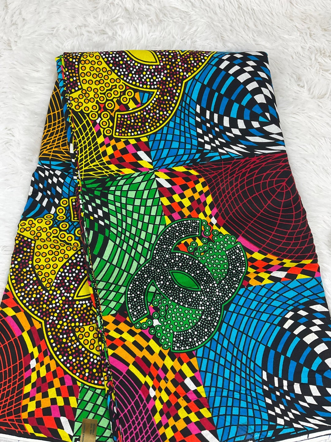 Green and Golden Yellow/african Fabric/african Prints/ Ankara Fabric ...