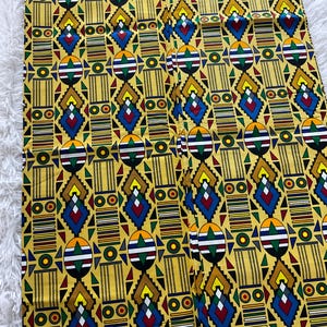 African Fabric/ankara Fabric/african Wax Print/yellow Ankara 6 Yards/by ...