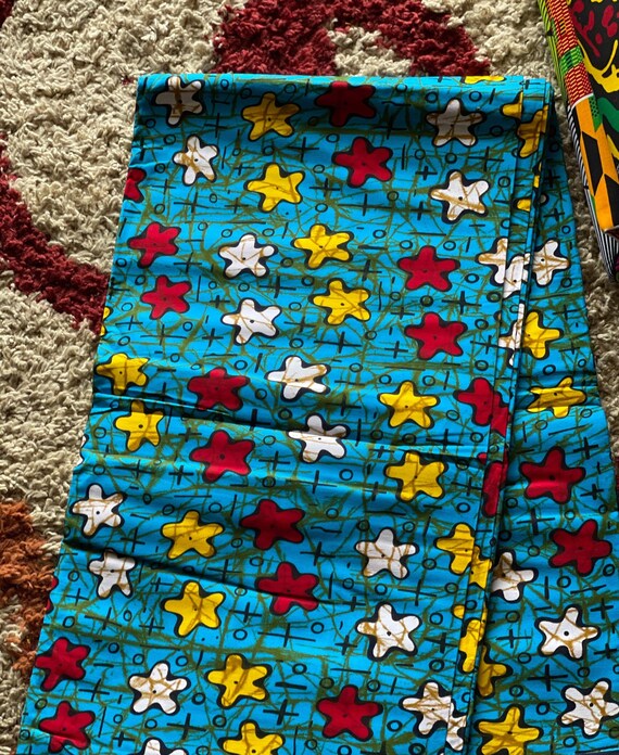 Blue African Fabric/african Prints/ Ankara Fabric/ Wax Print/ - Etsy
