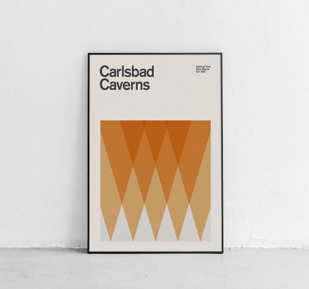 Carlsbad Caverns National Park Mid-century Travel Poster, Abstract ...