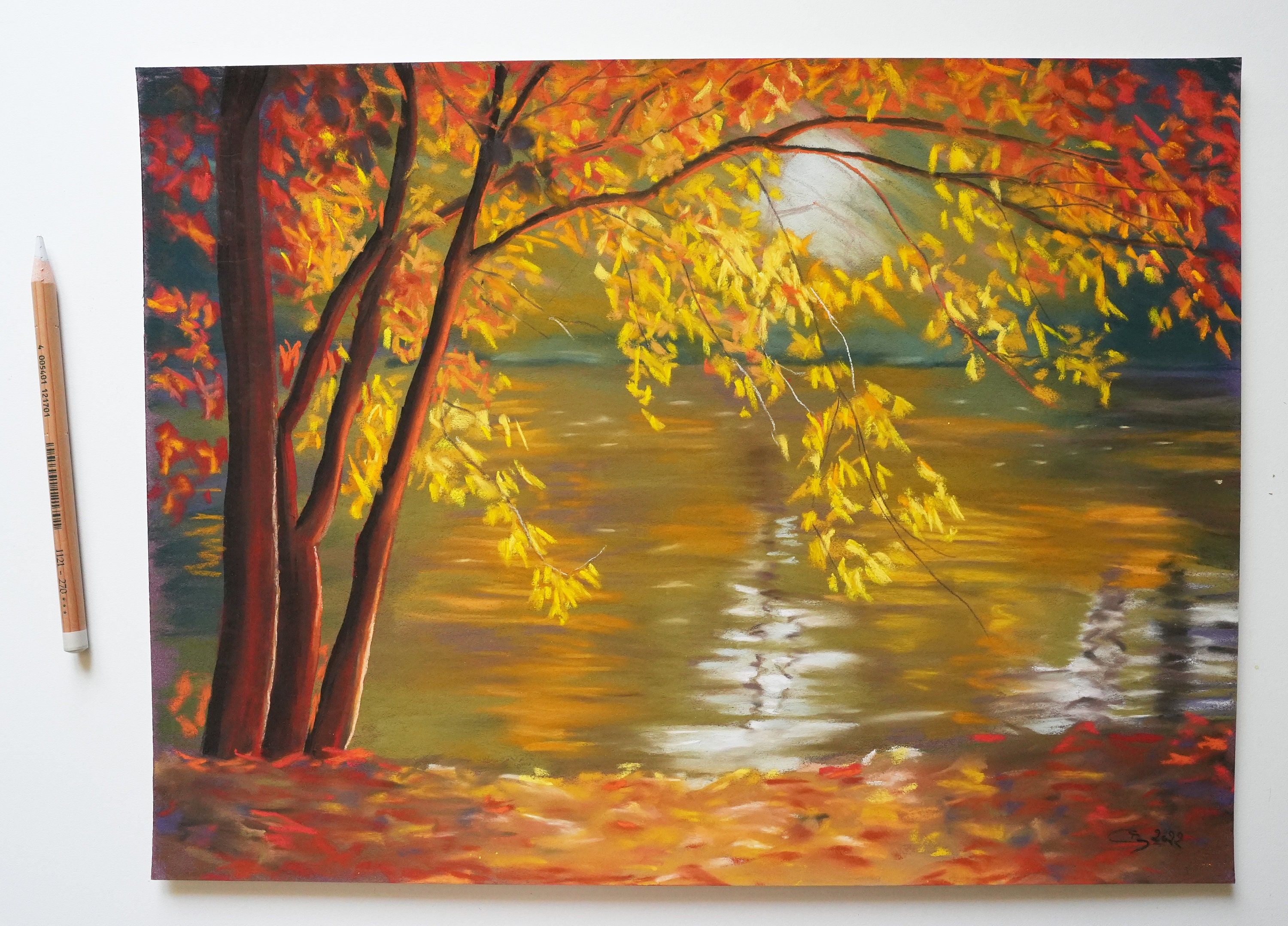 Original Pastel - Autumn Landscape - Etsy