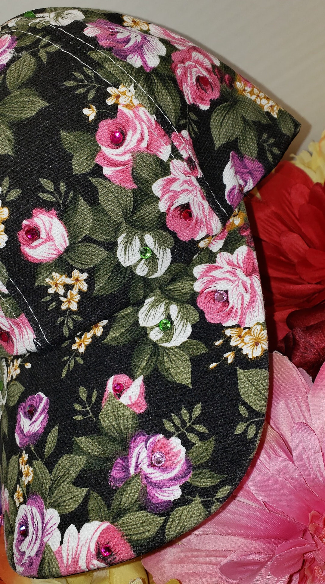 PAIR of FLORAL CAPS - Etsy