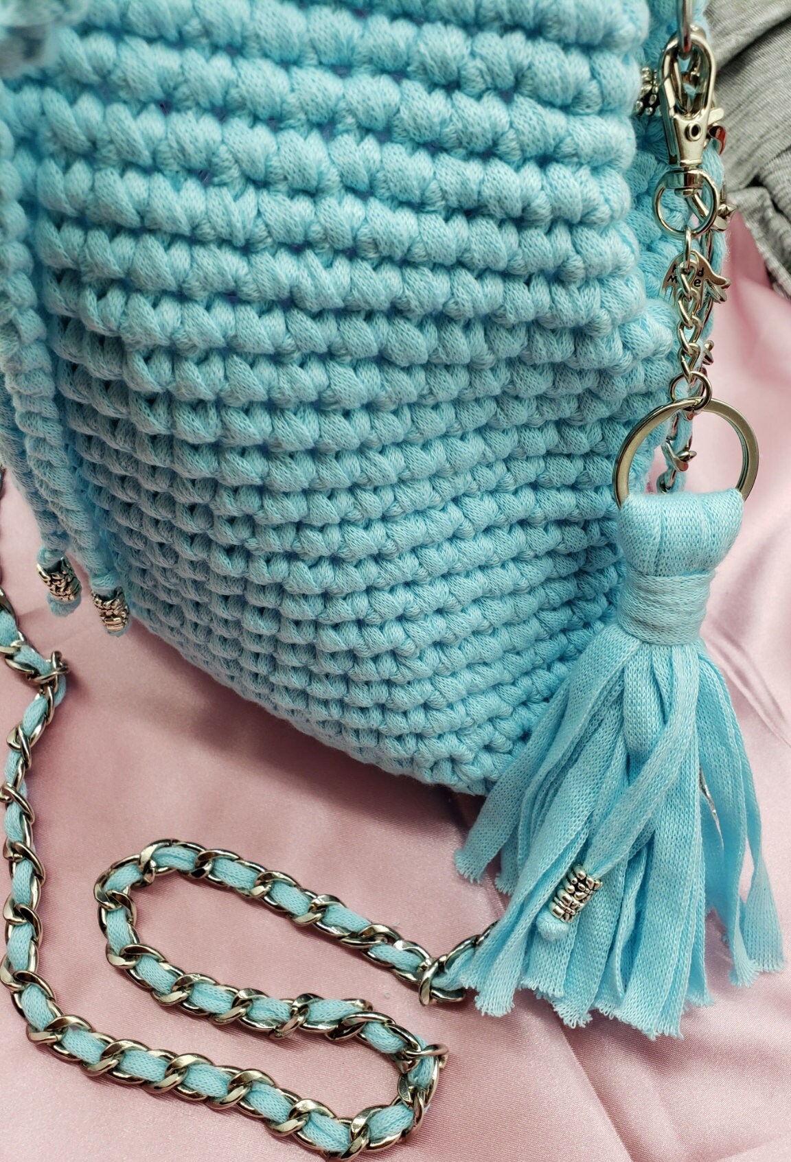 Baby Blue Drawstring Bucket Bag - Etsy